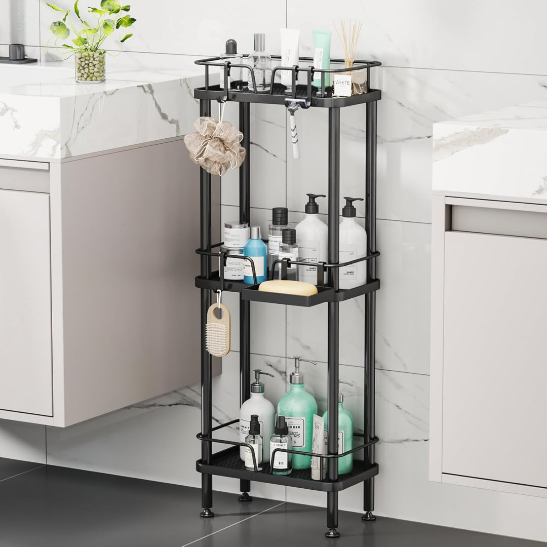 Rebrilliant Standing Corner Shower Caddy - 3 Tier Corner Shower ...