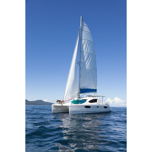 Breakwater Bay Catamaran at Sea - Wrapped Canvas Photograph | Wayfair
