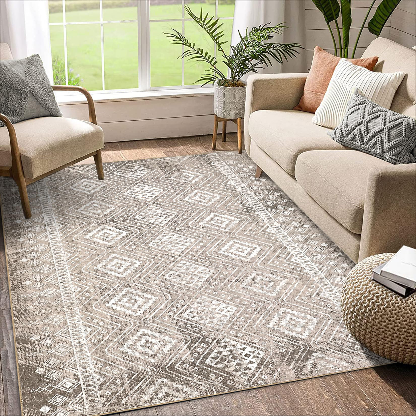 Union Rustic Washable Rugs For Bedroom Throw Rugs Tribal Moroccan ...