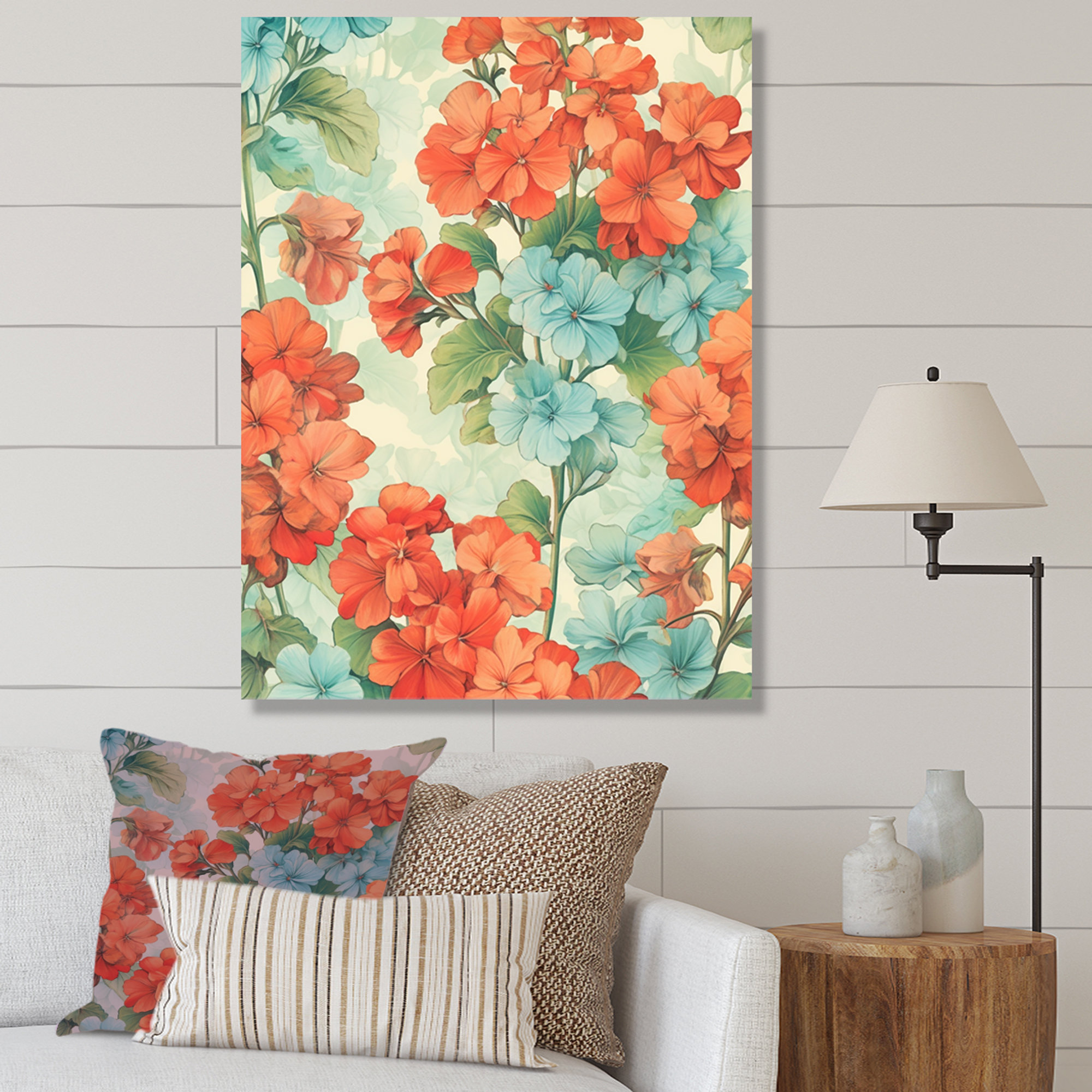 Winston Porter Blue And Orange Geranium Collage Expression - Geraniums ...