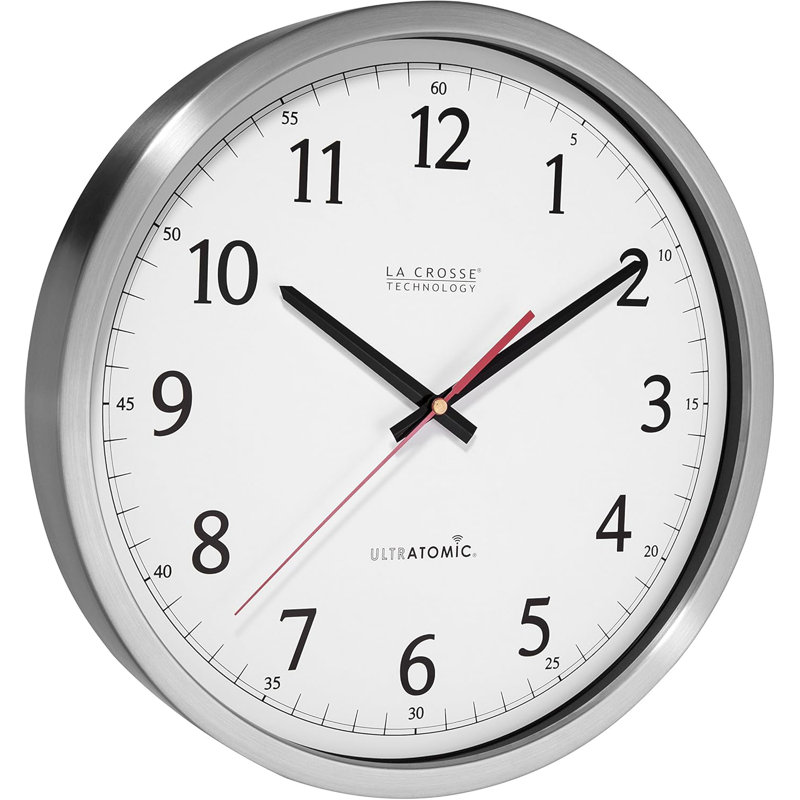 Latitude Run® 14 Inch Ultratomic Analog Stainless Steel Wall Clock ...