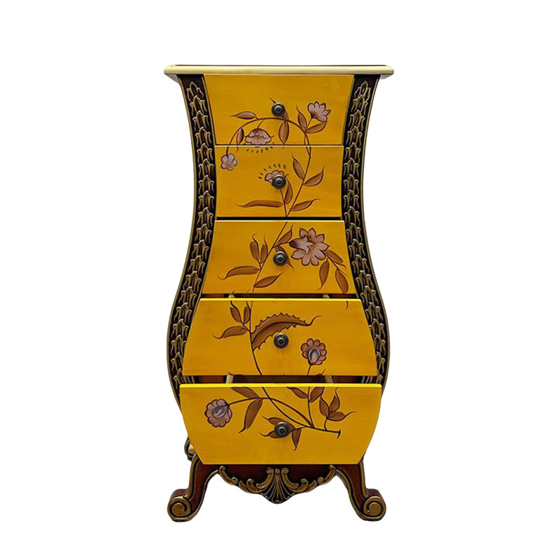 Liu's ink furniture Vintage Hand-Painted Accent Chest with 5 Drawers ...