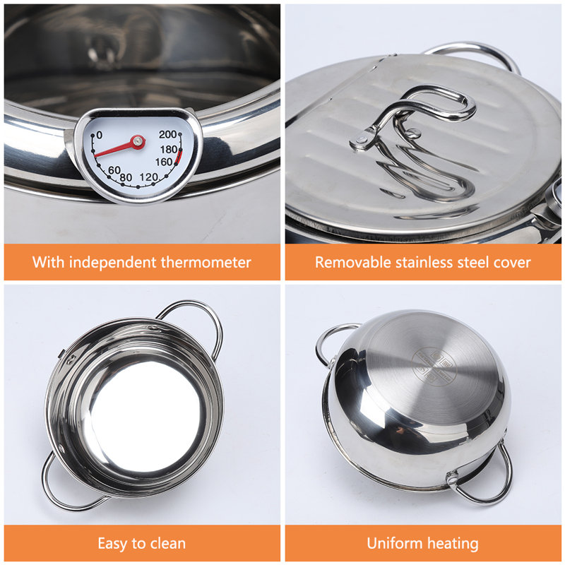 Espiron Optimum Deep Fryer Pot Tempura Frying Pan 304 Stainless Steel ...