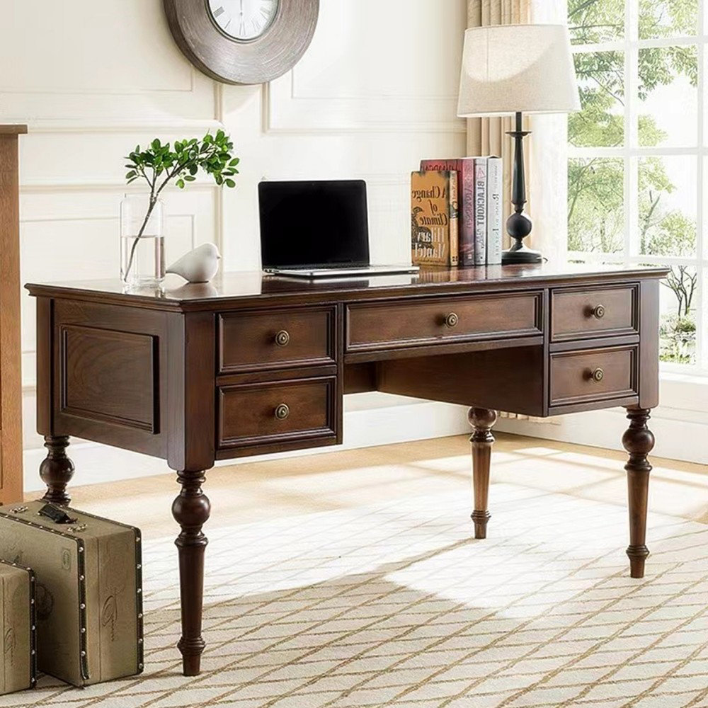 Furnire Lewi Rectangular Solid Wood desks "& Reviews" | Wayfair