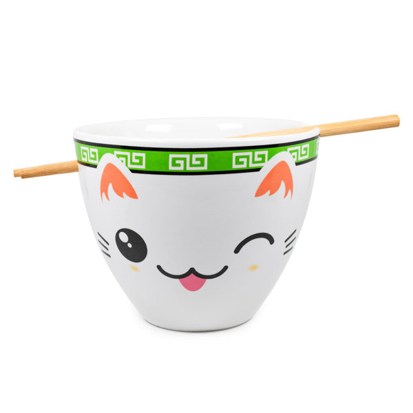 Toynk Bowl Bop Miso Happy Japanese Dinnerware Set | 16-ounce Ramen Bowl ...
