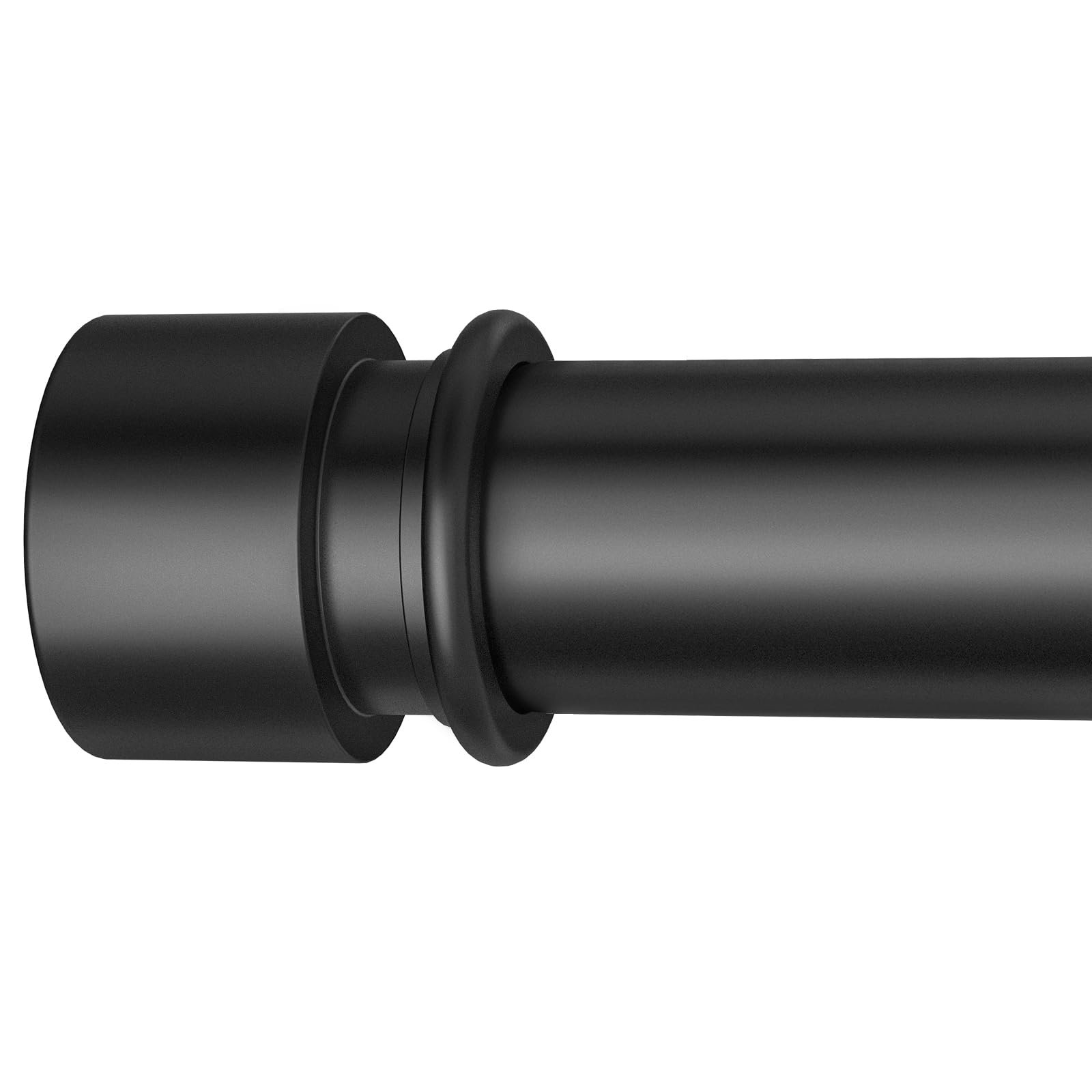 Ebern Designs Tochkin Adjustable Black Curtain Rod, 1 Inch Heavy Duty ...