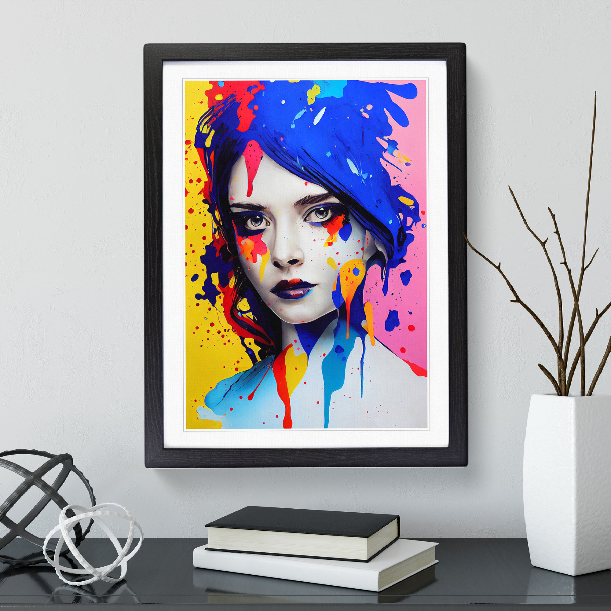 Latitude Run Paint Splashed Woman - Picture Frame Painting | Wayfair.co.uk