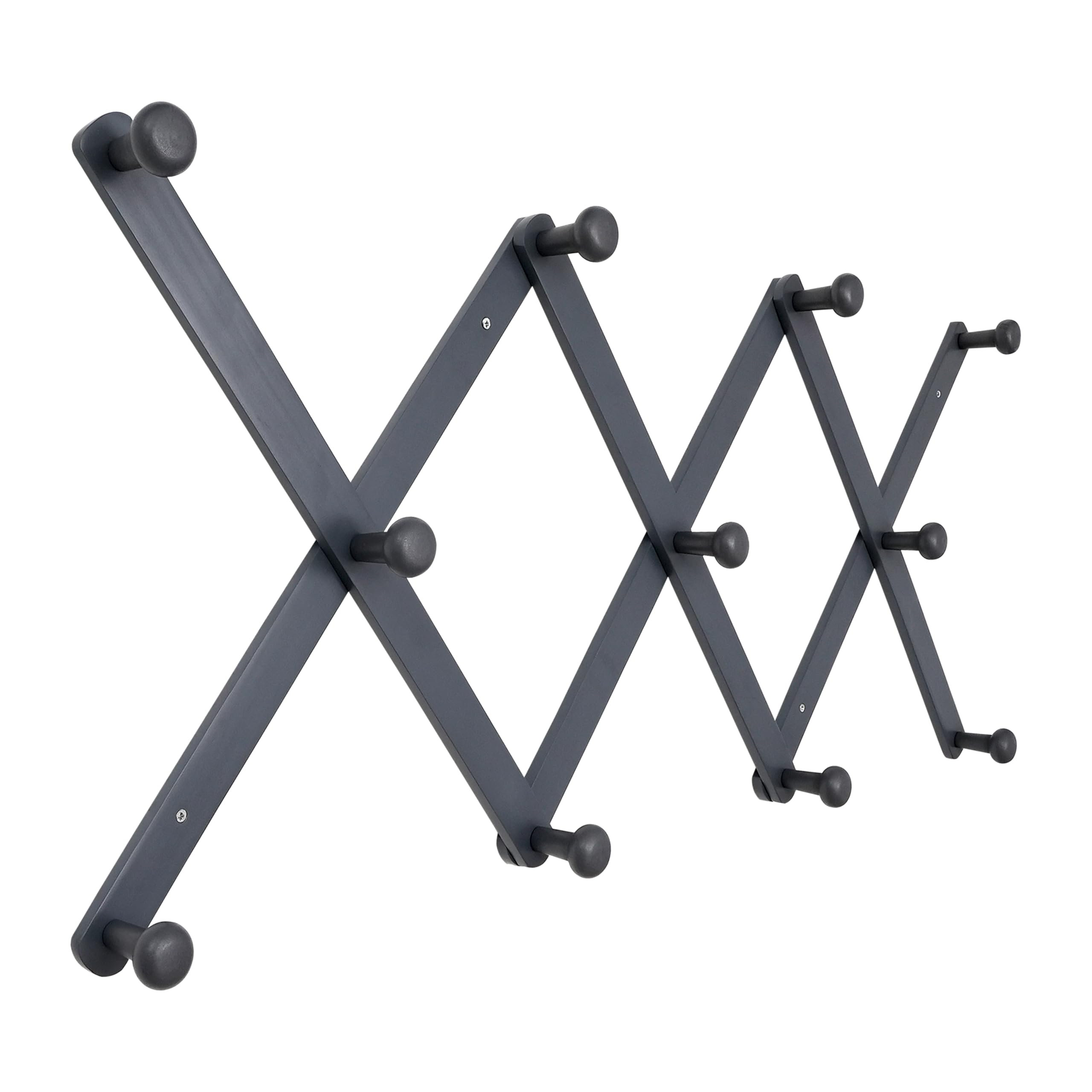 Red Barrel Studio® Large Wooden Foldable Wall Mounted Coat Rack With 11 ...