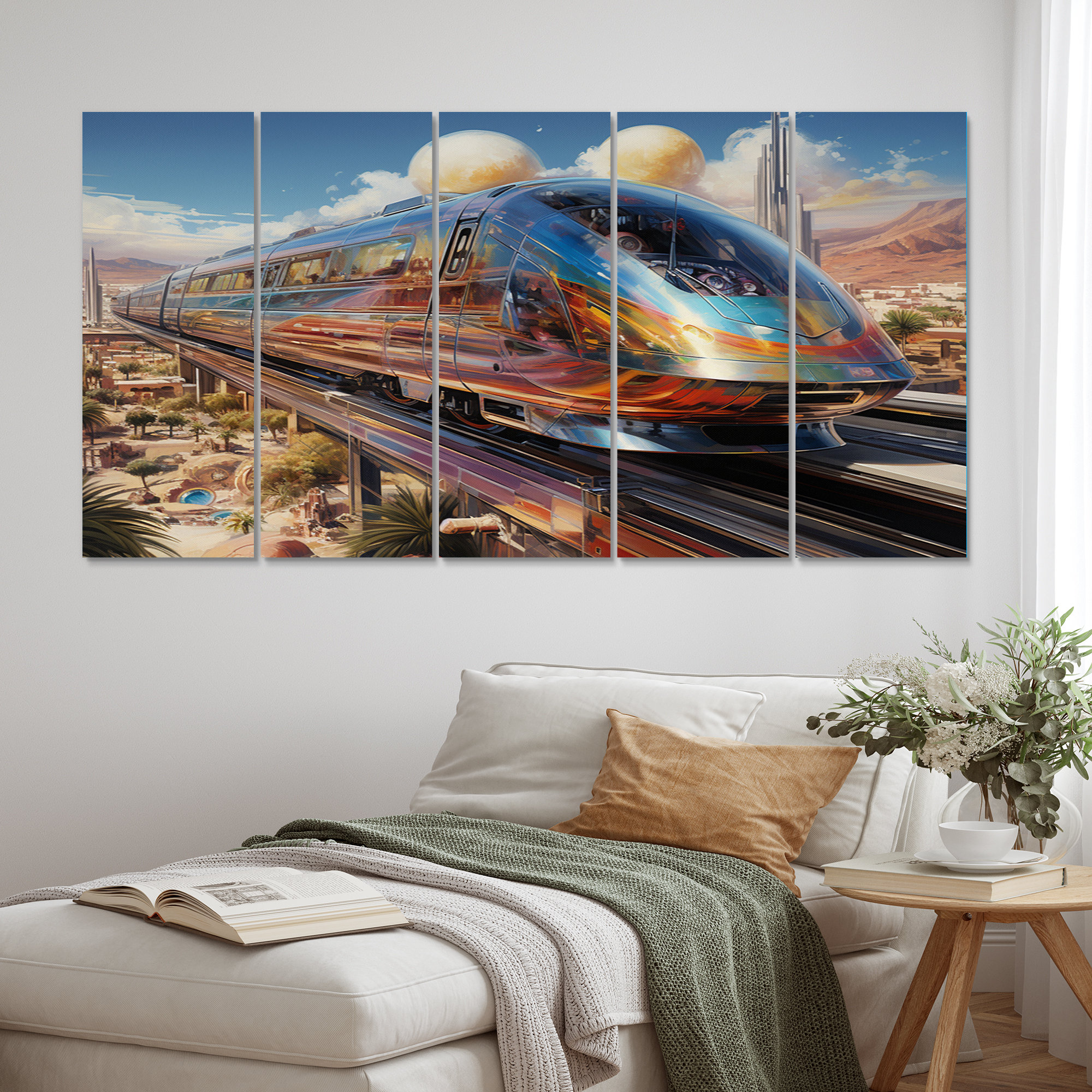 17 Stories Abstract Train 1950S Chromatic Journey II - Transportation ...