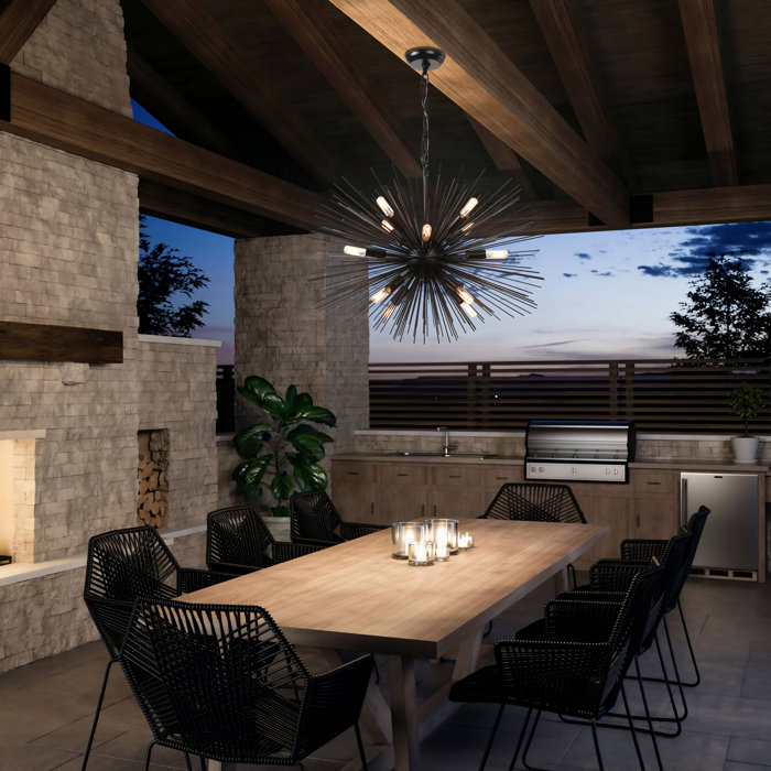 Wrought Studio Hartenstein - Light Matte Black/Brown Sputnik Pendant ...