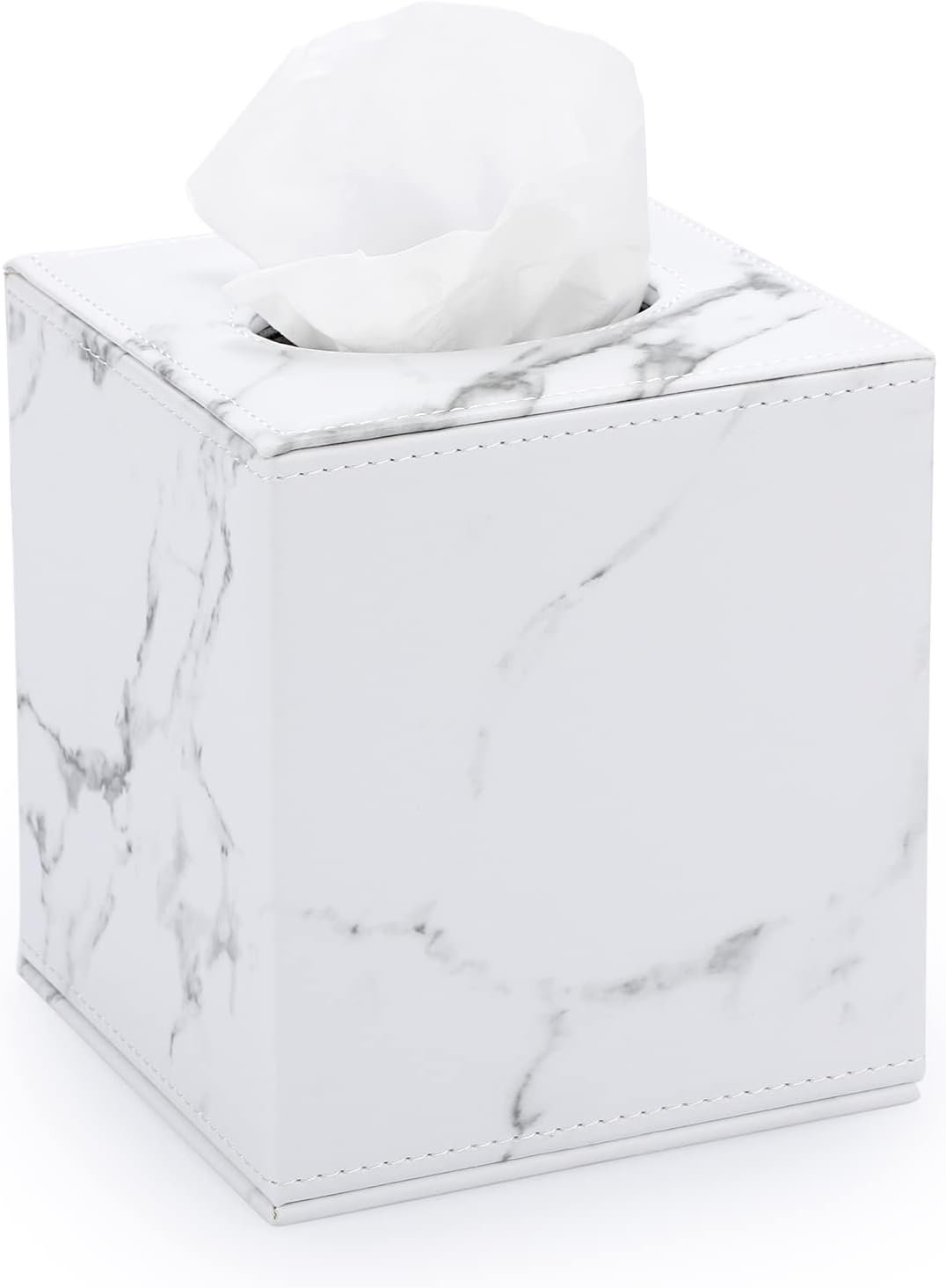 Hokku Designs Square Leather Tissue Box Cover - Stylish Cube Tissue Box ...