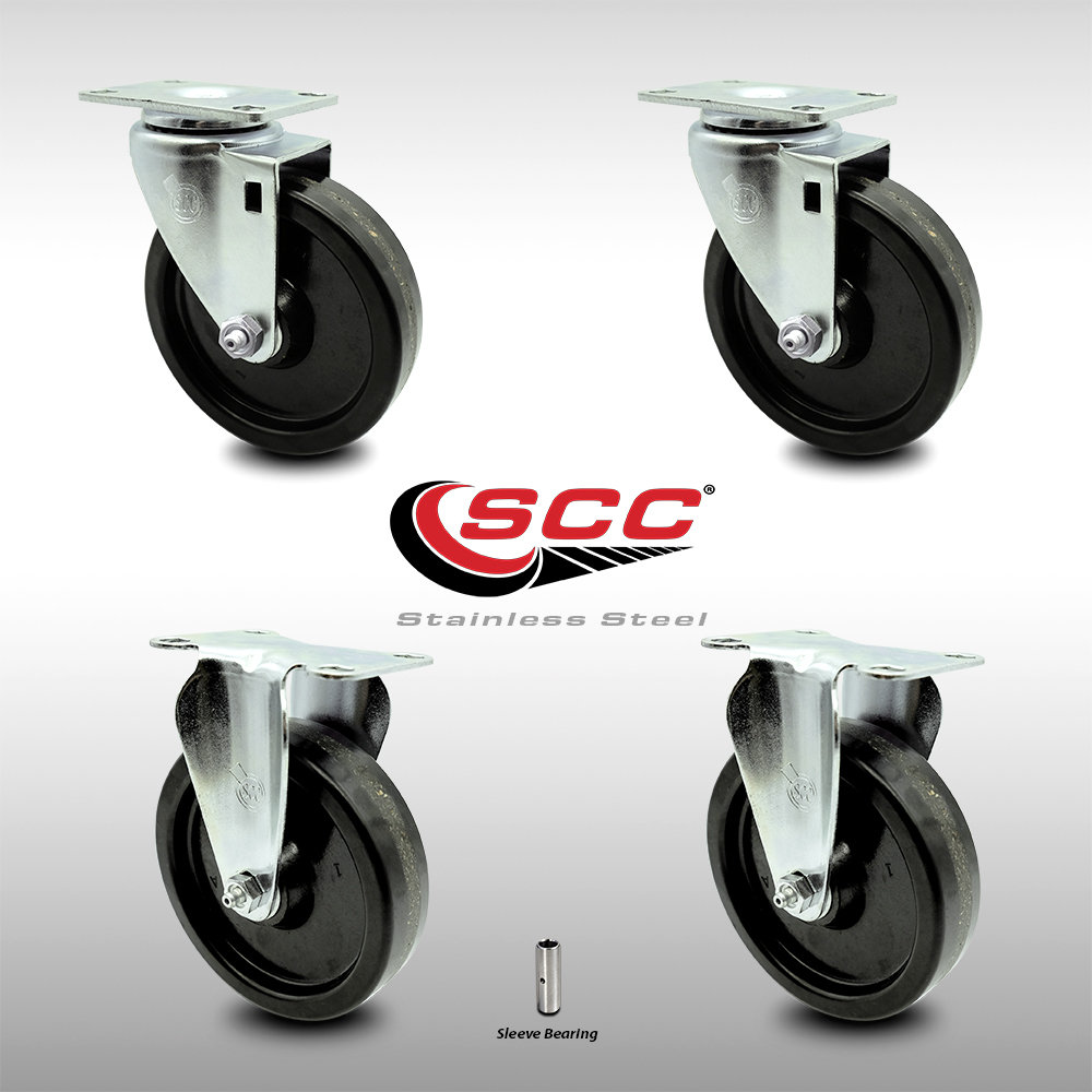 Service Caster 4 Piece Phenolic Swivel Caster Set | Wayfair