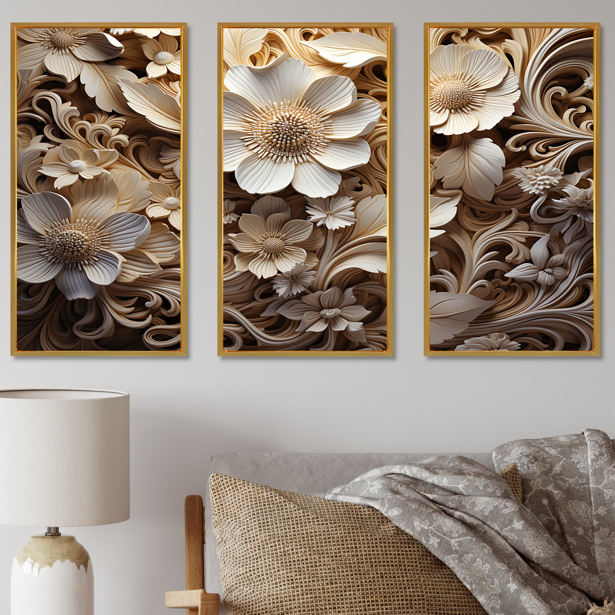 Lark Manor™ Flourishing Floral Organic Patterns - Flowers Canvas Art ...