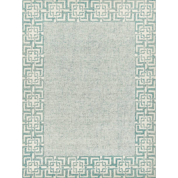 Exquisite Rugs Caprice Geometric Handmade Wool/Cotton Silver/Ivory Area ...