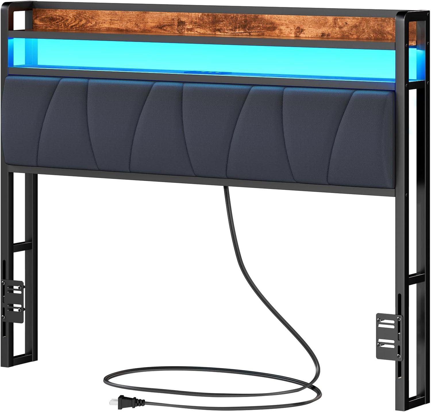 Brayden Studio® LED Light Headboards With Outlets & USB Ports Height ...