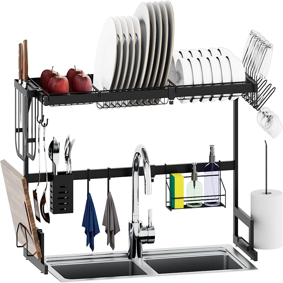 YITAHOME Adjustable Stainless Steel Two Tier Dish Rack | Wayfair