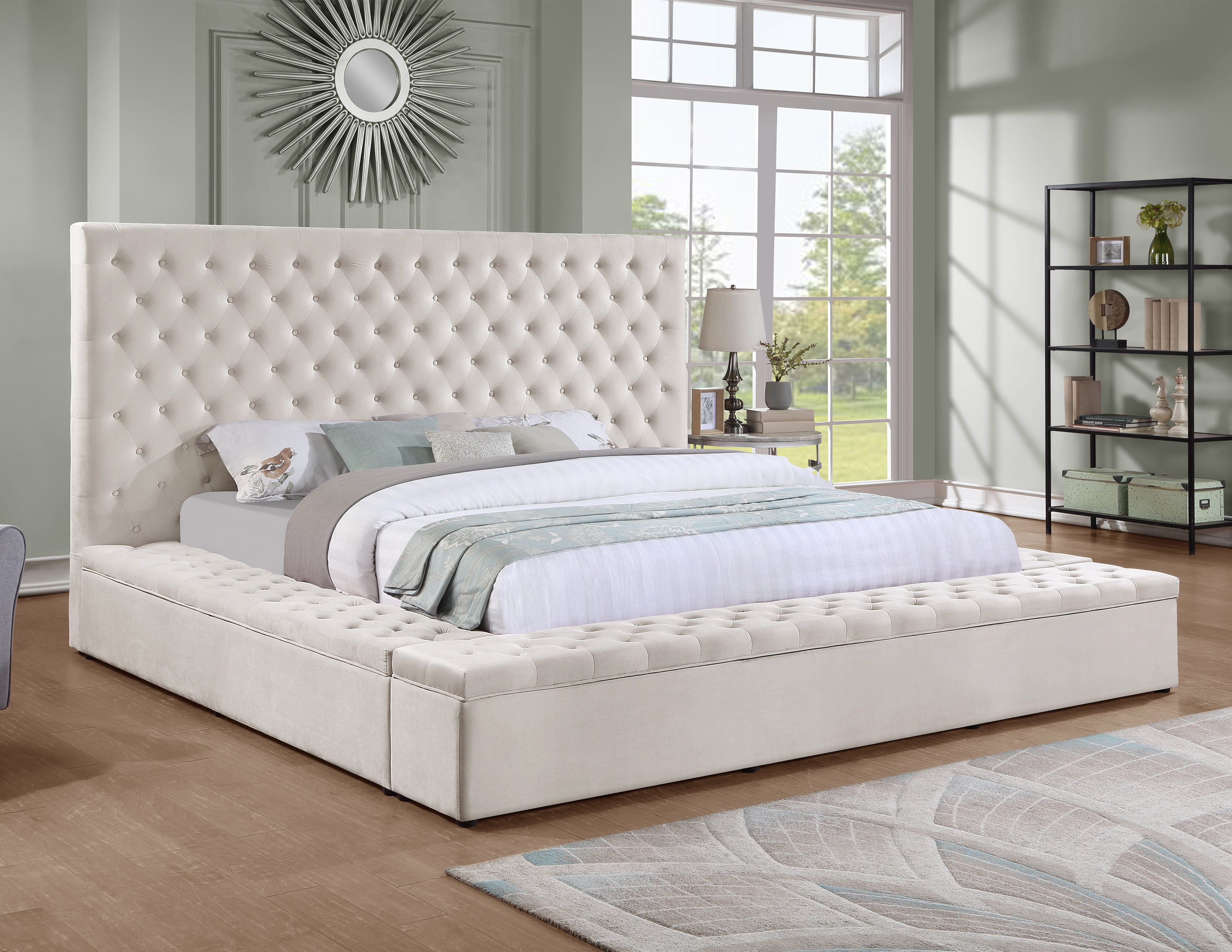 Best Master Furniture Tufted Upholstered Low Profile Storage Platform ...