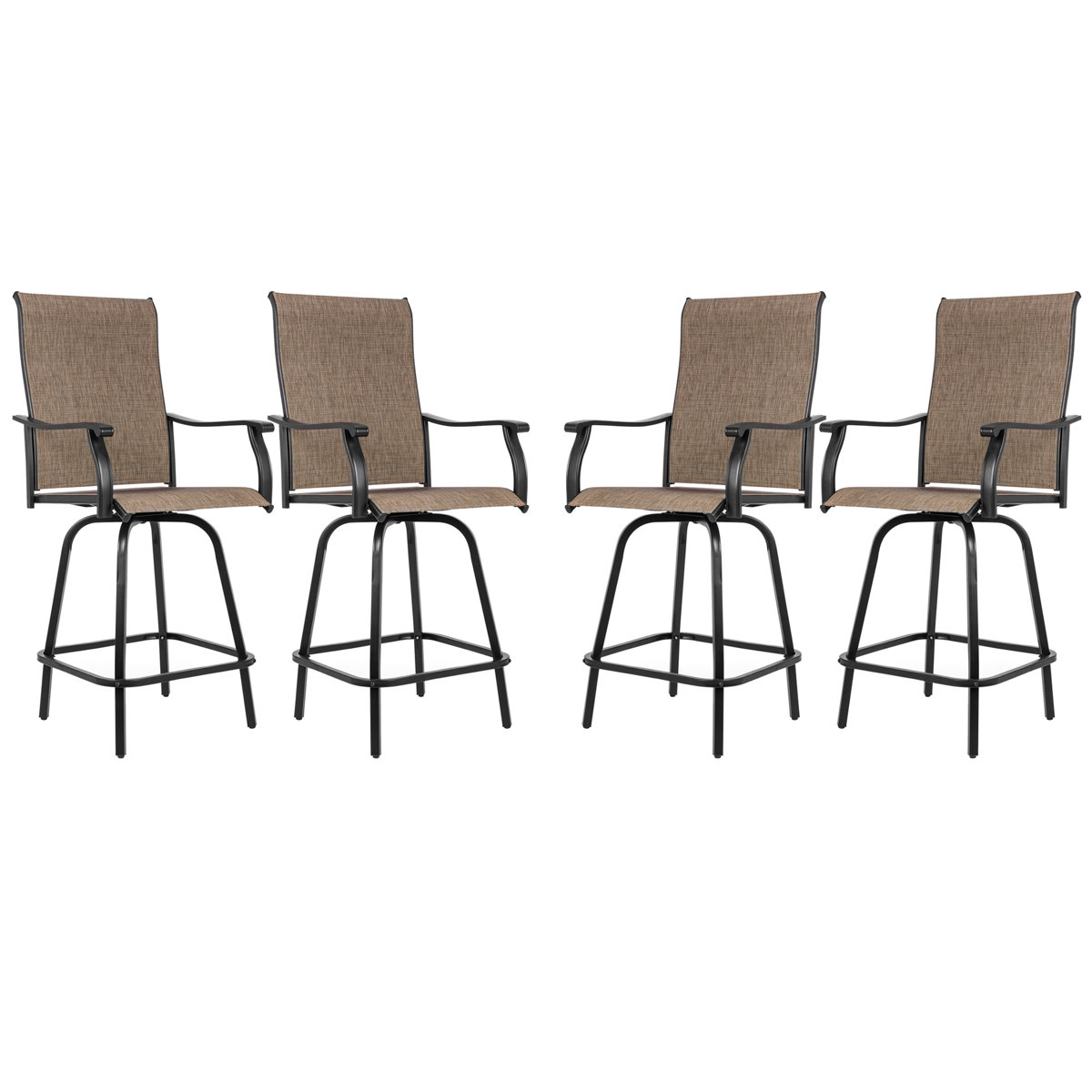 Sour Citrus Outdoor Bar Stools Set Of 4 Swivel Patio Bar Stools With ...