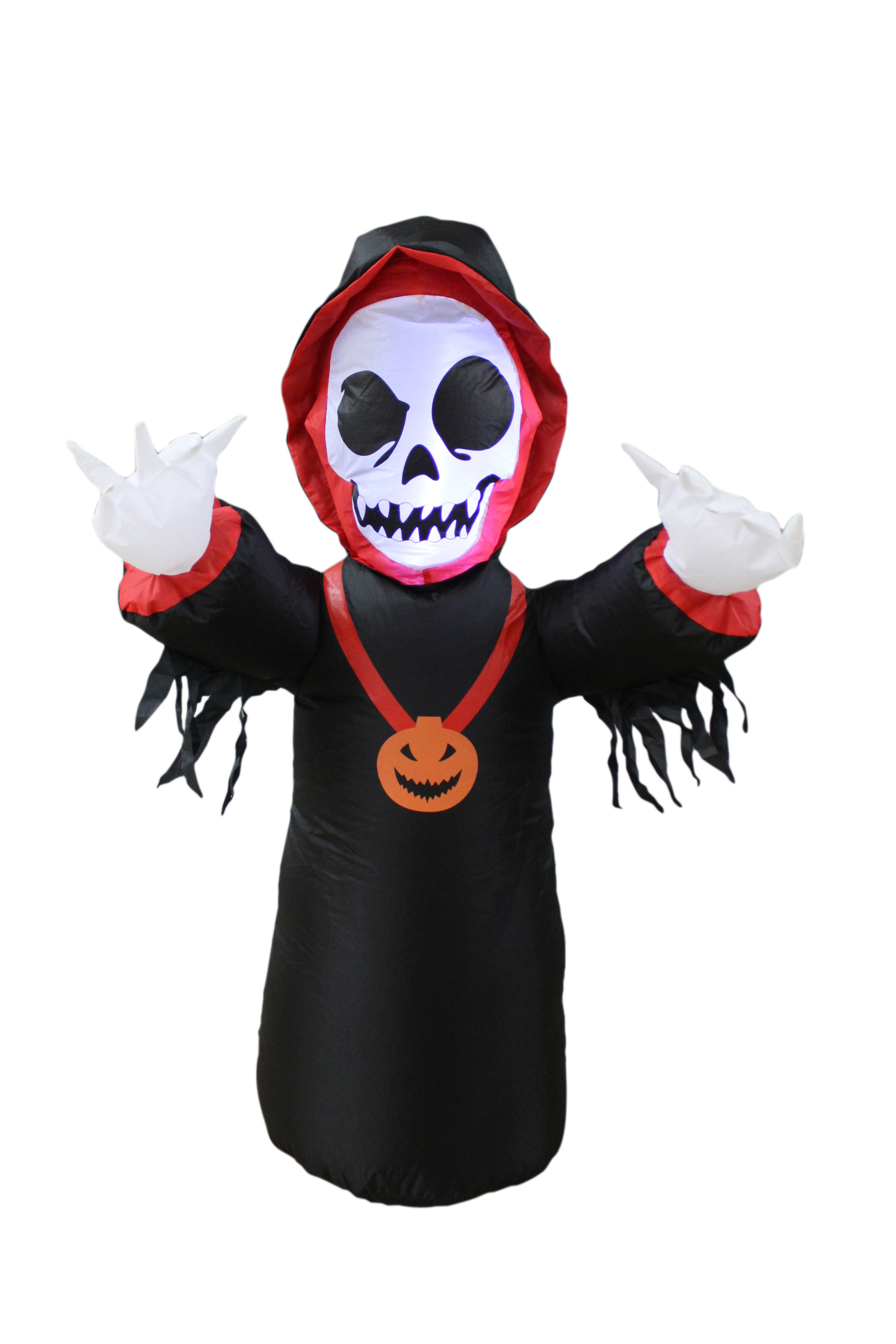 The Holiday Aisle® 4 Foot Tall Lighted Happy Halloween Inflatable Grim ...