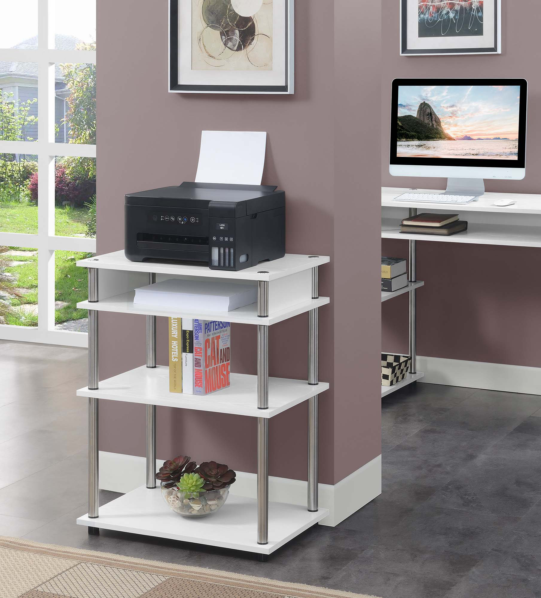 Wrought Studio™ Edwin Printer Stand with Shelves & Reviews | Wayfair