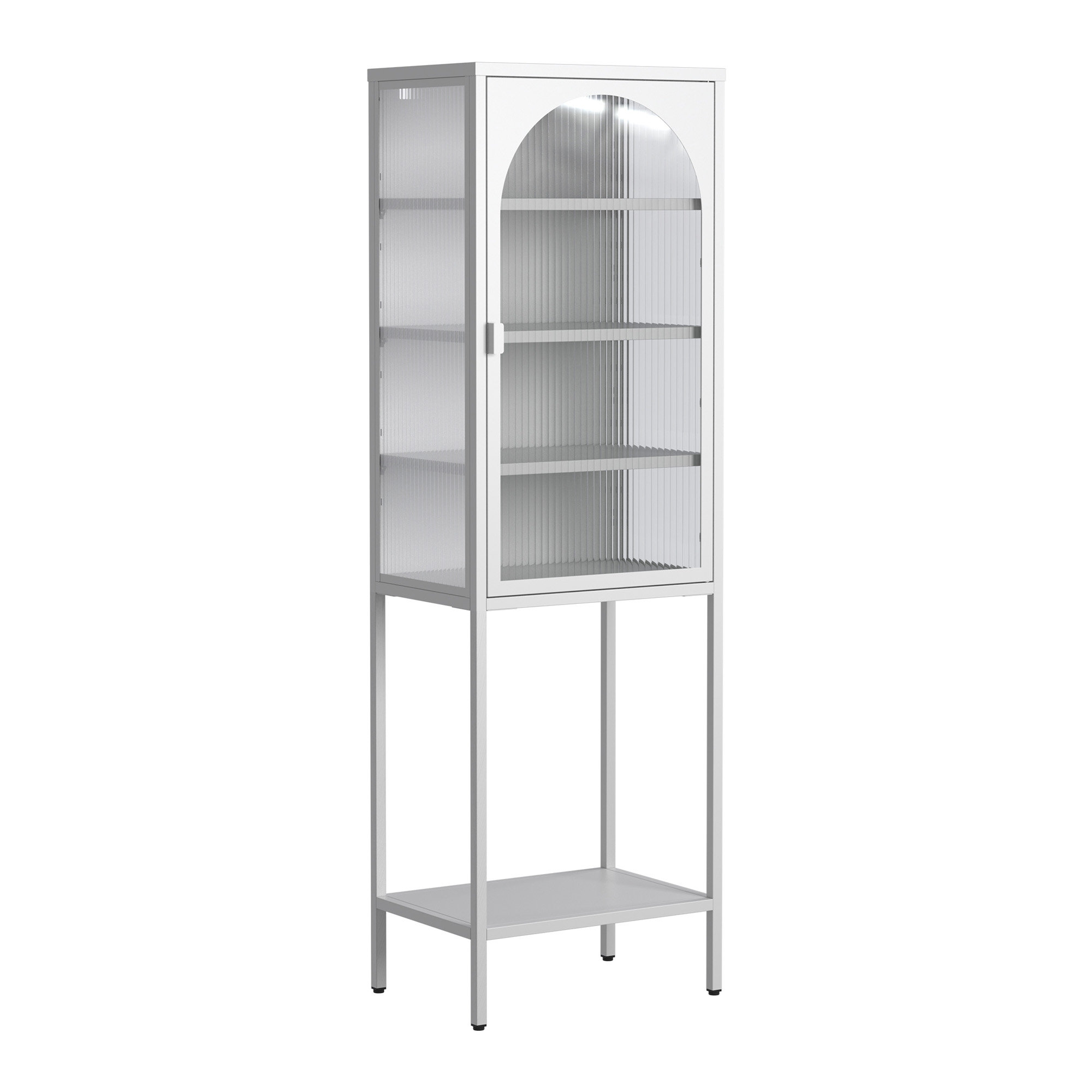 Latitude Run® Metal Glass Door Display Storage Cabinet - 5-Tier Cube ...