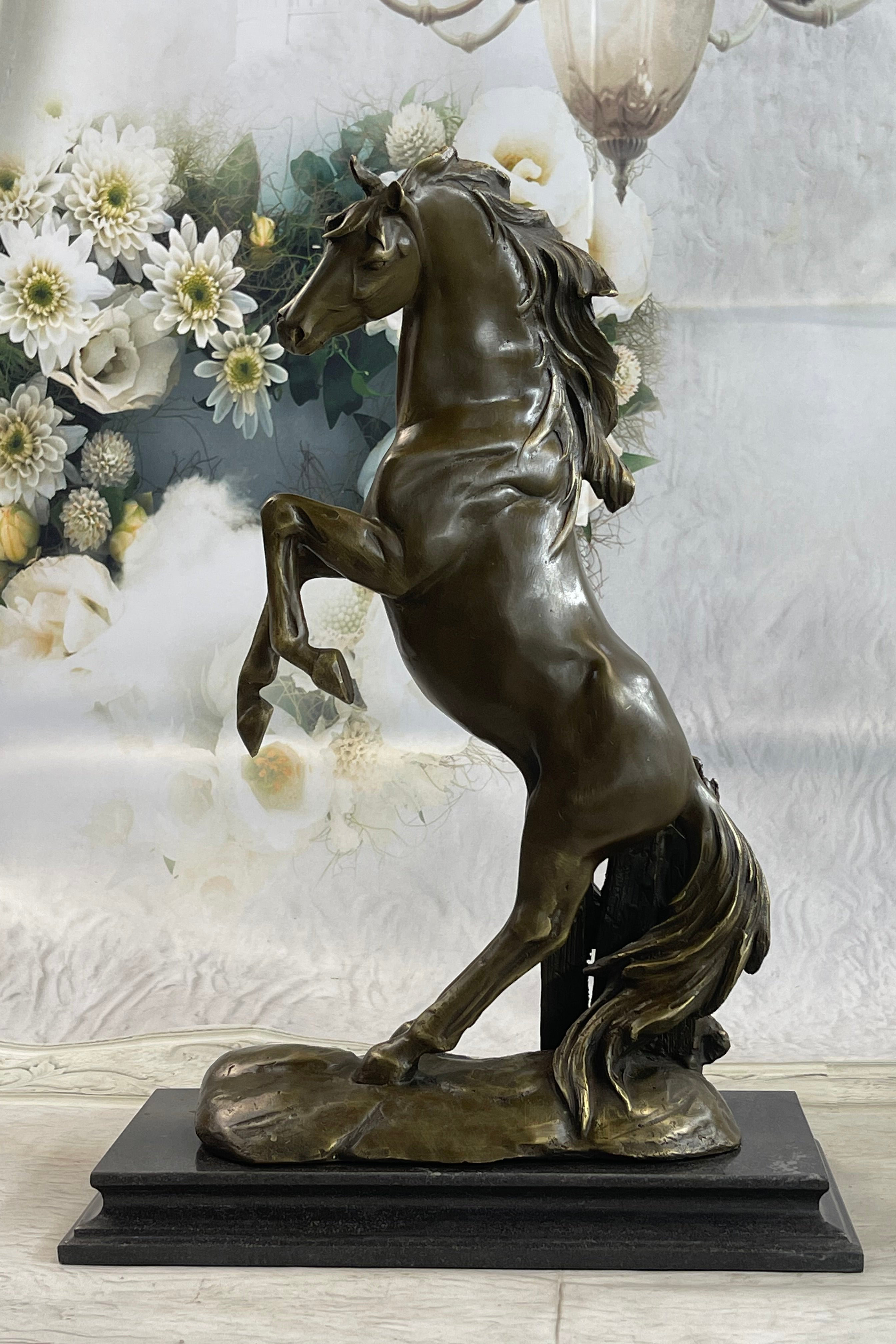 Charlton Home® Marazzi Rearing Stallion Horse Bronze Sculpture Statue ...