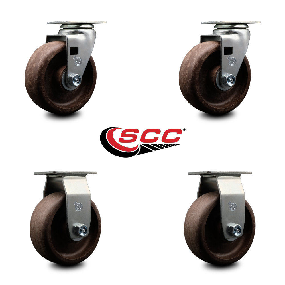 Service Caster 4-Piece Glass Filled Nylon Caster Set | Wayfair