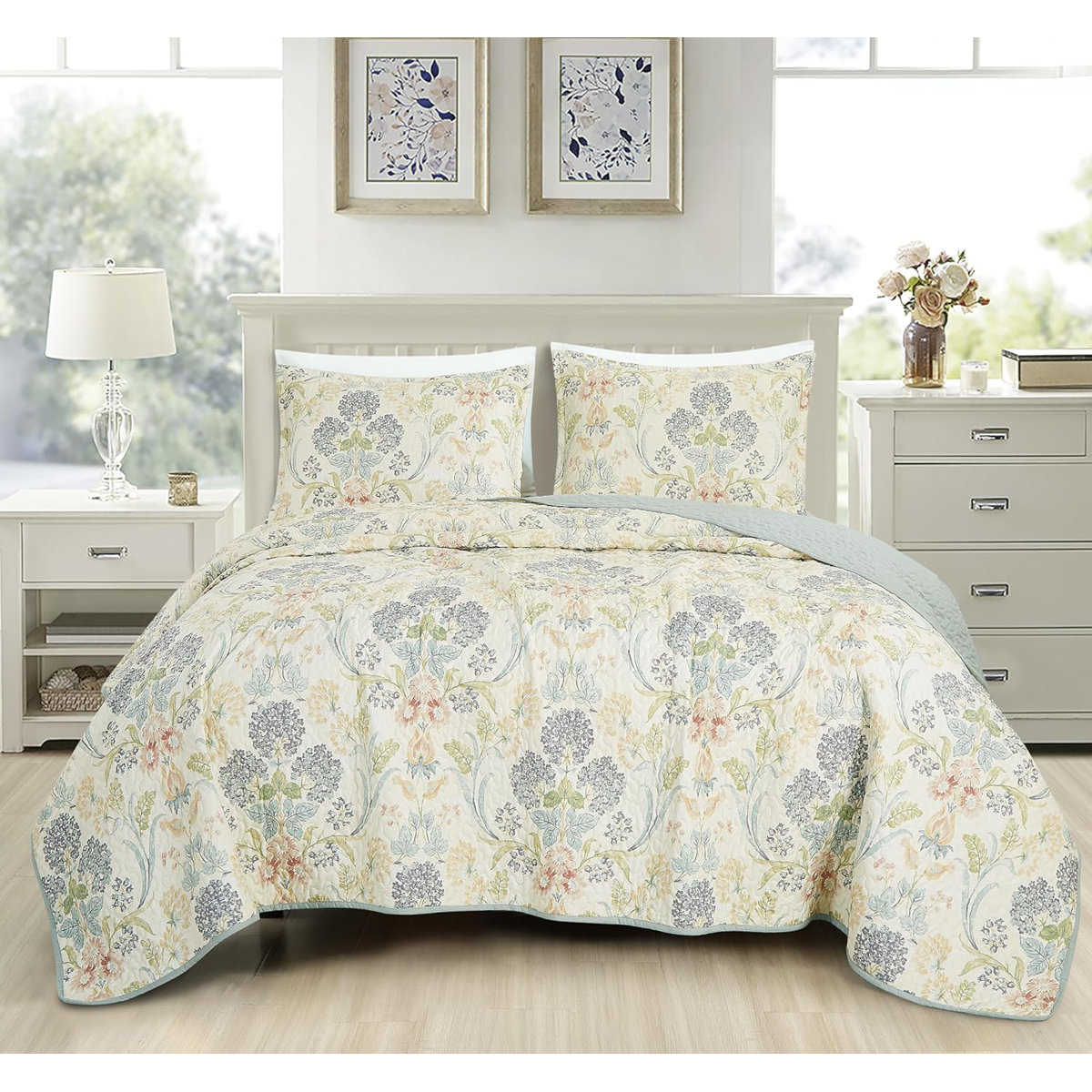 Chezmoi Collection Alyssa Microfiber / Polyester Quilt Set & Reviews ...