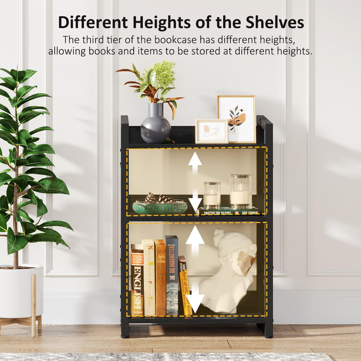 Ebern Designs 3-Tier Wood Bookcase | Wayfair