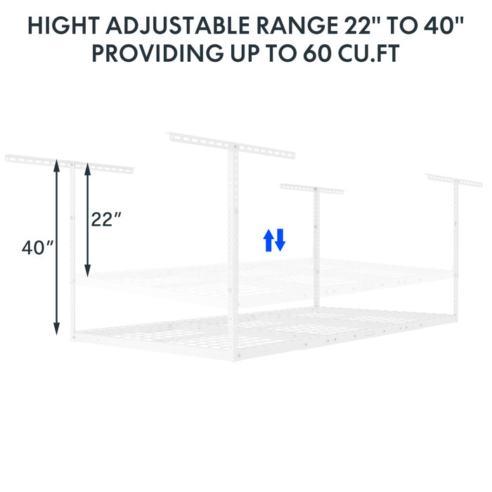 Rebrilliant Maryorie Steel Height -Adjustable Ceiling Mounted Rack ...