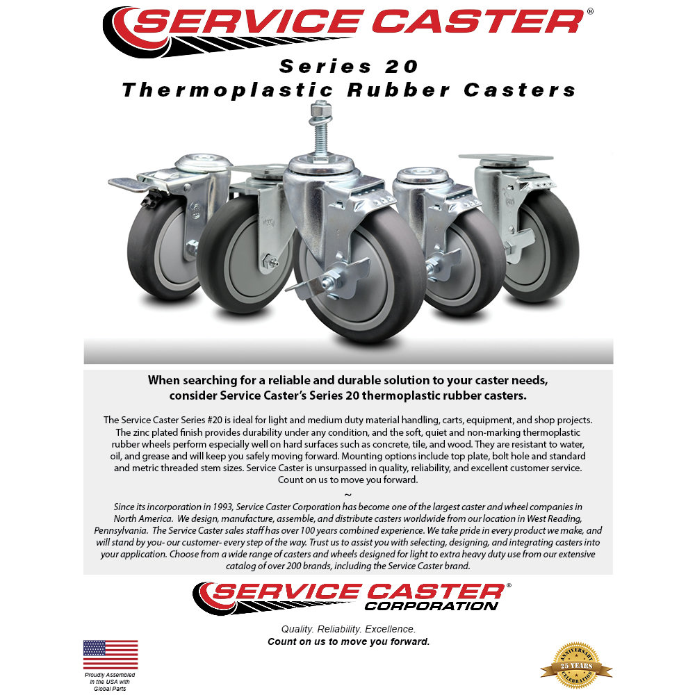 Service Caster Thermo Swivel Stem Caster Set | Wayfair