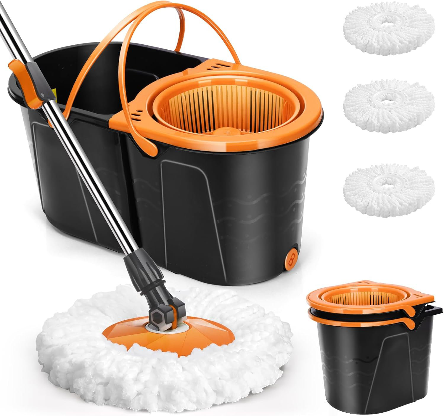 Elaine Mercure Spin Mop And Bucket With Wringer Set, Double Bucket ...