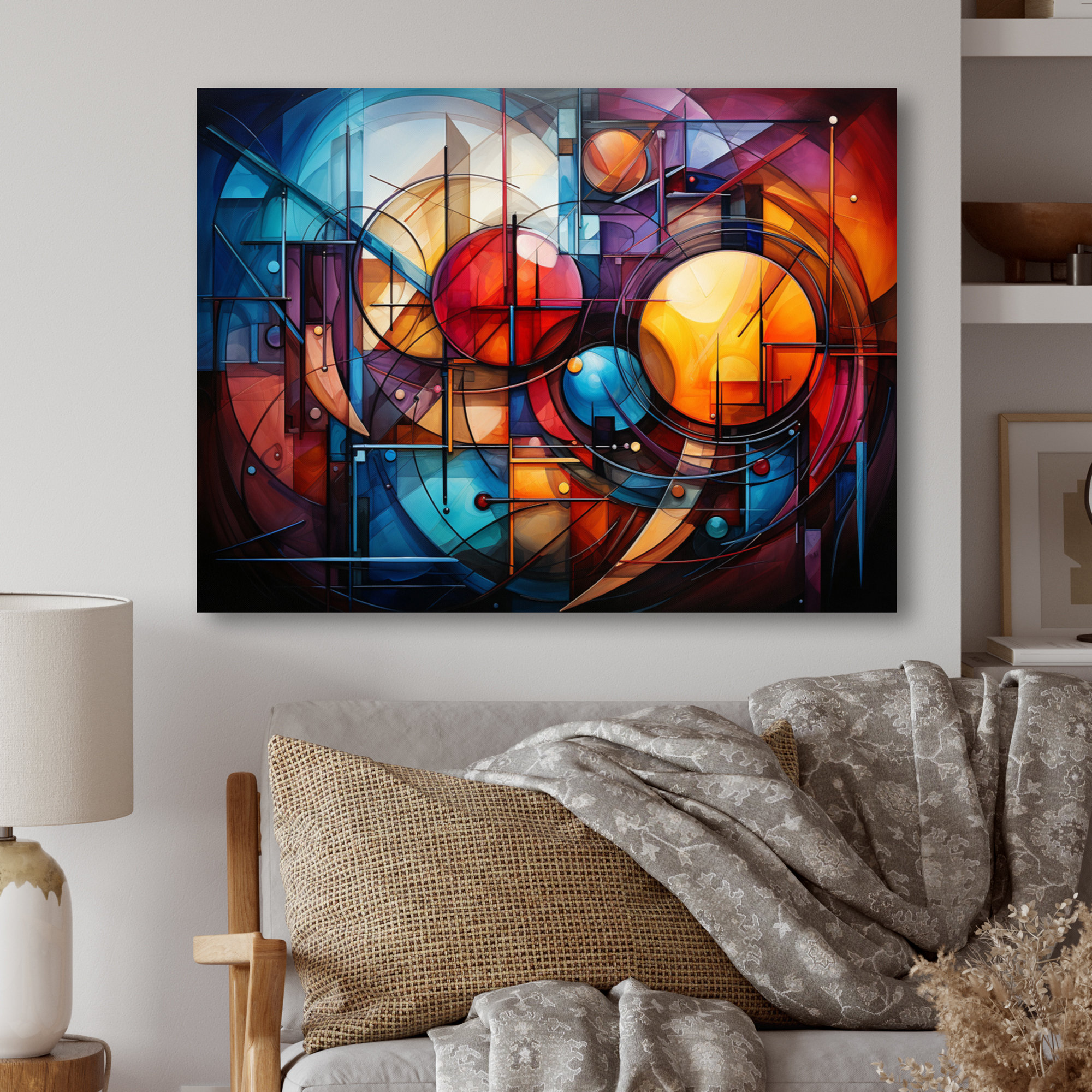 Ebern Designs Cubism Rainbow Forms I - Cubism Metal Wall Decor ...