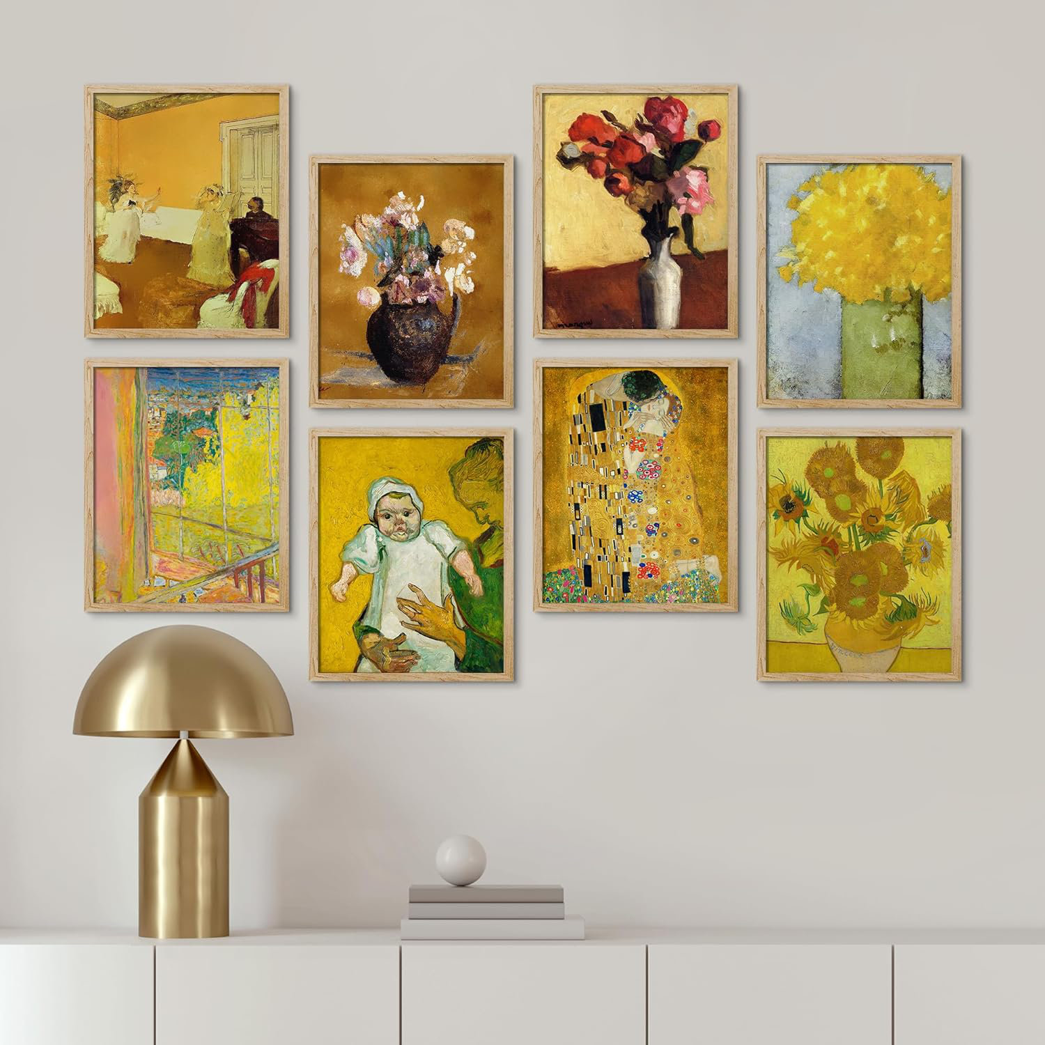 SIGNLEADER Gustav Klimt The Kiss Van Gogh Sunflowers Classic Floral ...