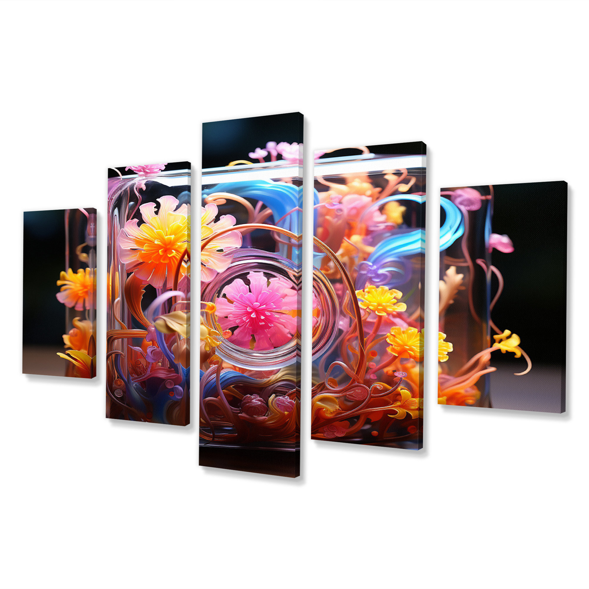 Lark Manor™ Sci-Fi Futuristic Flowers In Yellow And Pink - Fantasy ...