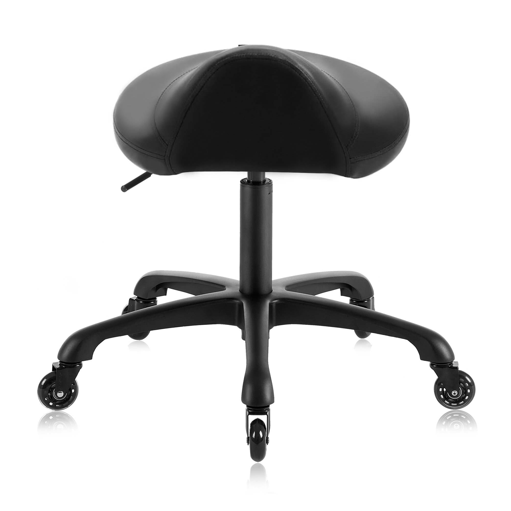 Latitude Run® Heavy-duty Ergonomic Pneumatic Swivel Rolling Saddle Stool With Extra Wide Seat ...
