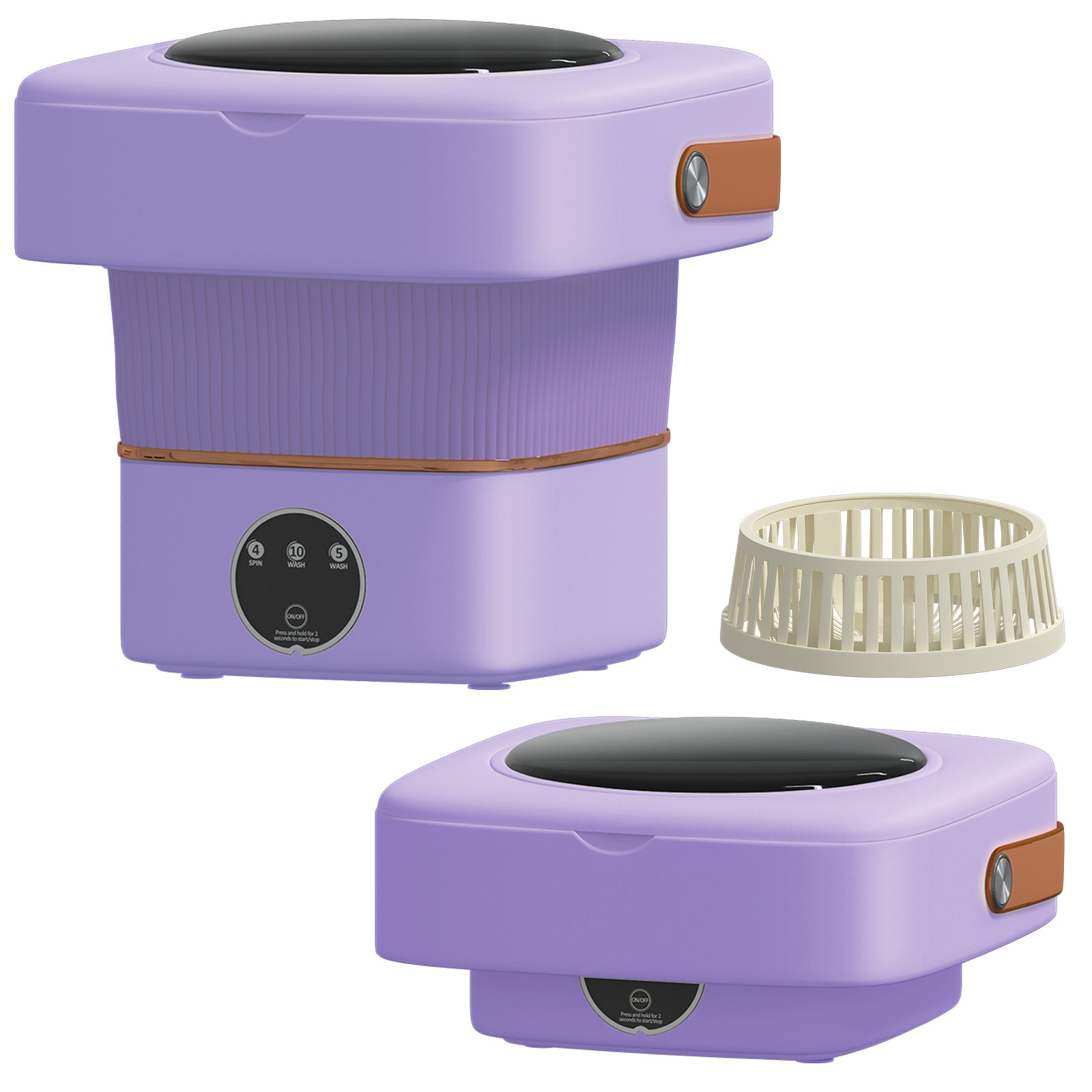 Erivess Small Portable Washing Machine, 3 Modes Foldable Mini Washer ...