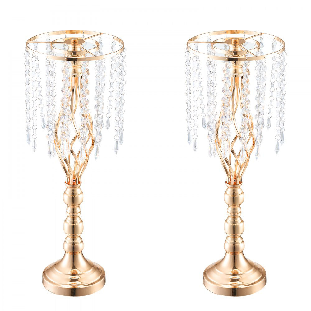 House of Hampton 2PCS 55cm/21.65” Tall Crystal Wedding Flower Stand ...