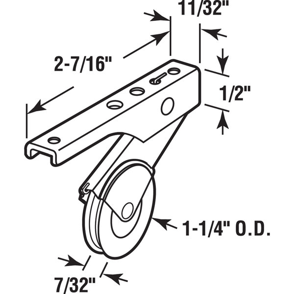 Prime-Line Sliding Screen Door Roller, Spring-Loaded, 1-1/4 in. Steel ...
