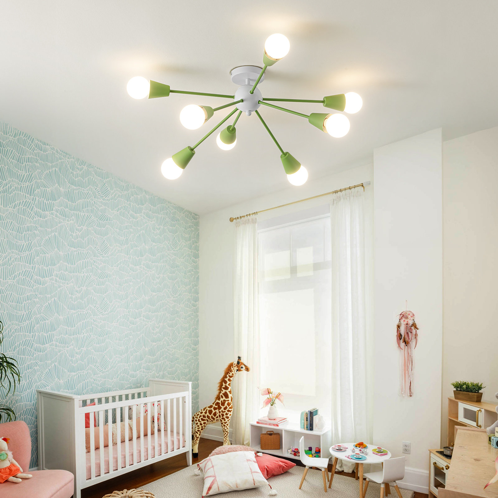 Mercer41 Sputnik Ceiling Light Fixture, 8-lights Modern Sputnik ...