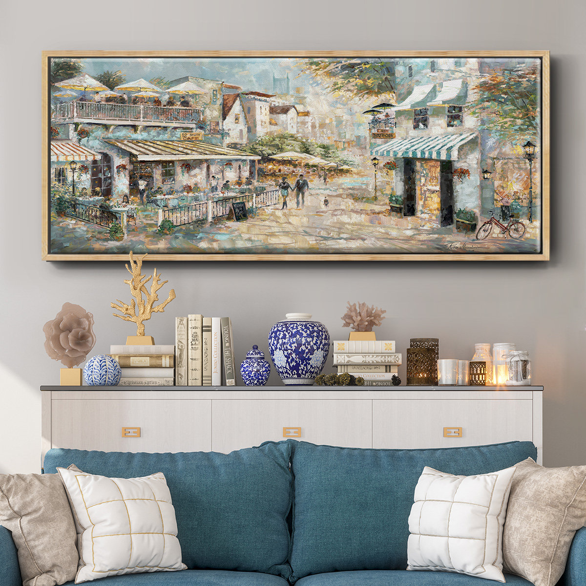 Red Barrel Studio® Rooftop Cafe- Framed Canvas | Wayfair