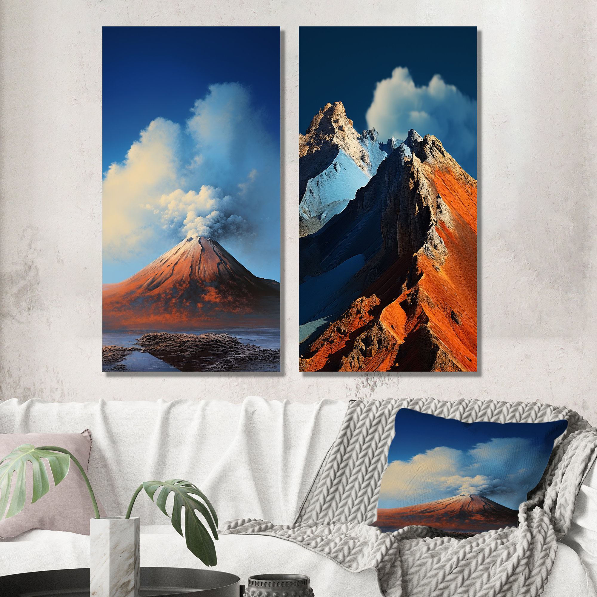 Millwood Pines Volcano Volcanic Reverie - Volcano Canvas Wall Art Set ...
