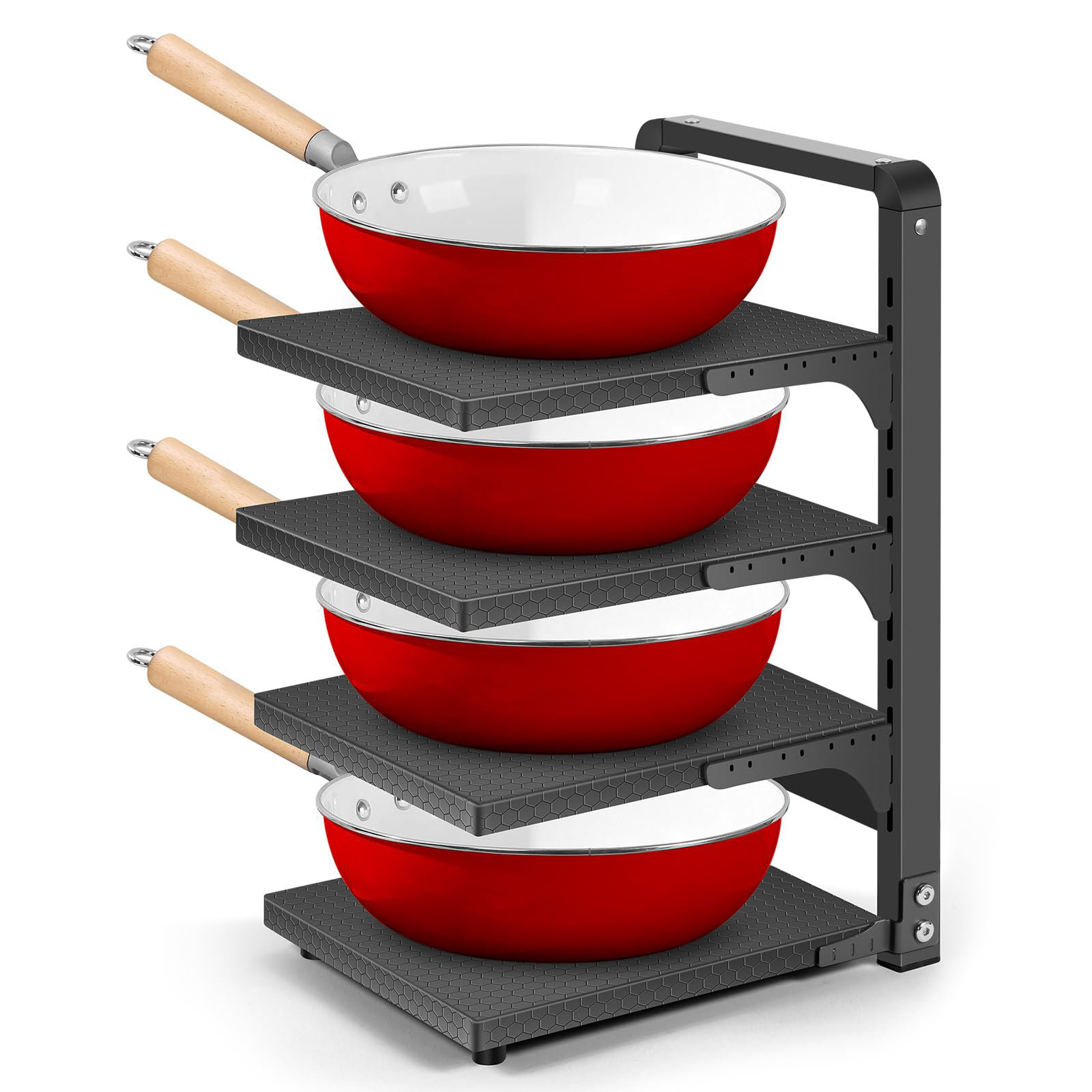 Prep & Savour 4-Layer Adjustable Heavy-Duty Pots And Pans Storage Rack ...