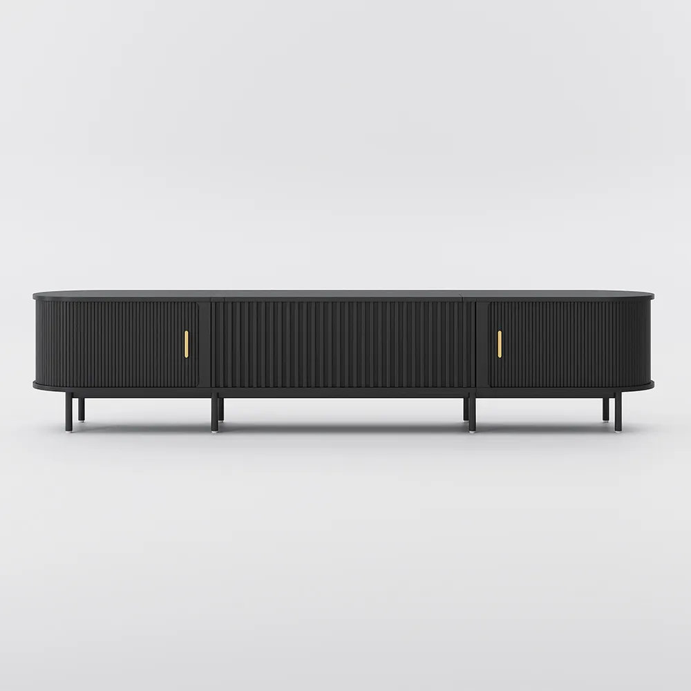 POVISON Mid-Century Modern Electric TV Stand With Ultra-Short Throw ...