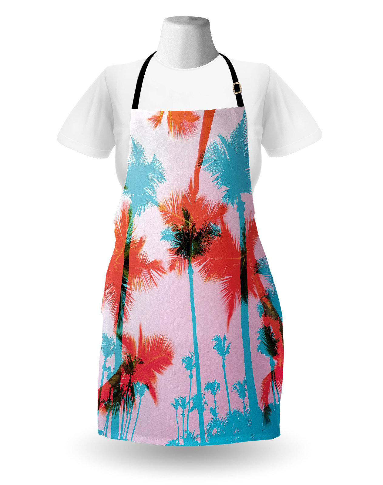 East Urban Home Tropical Apron Unisex, Palm Tree Silhouettes, Adult ...