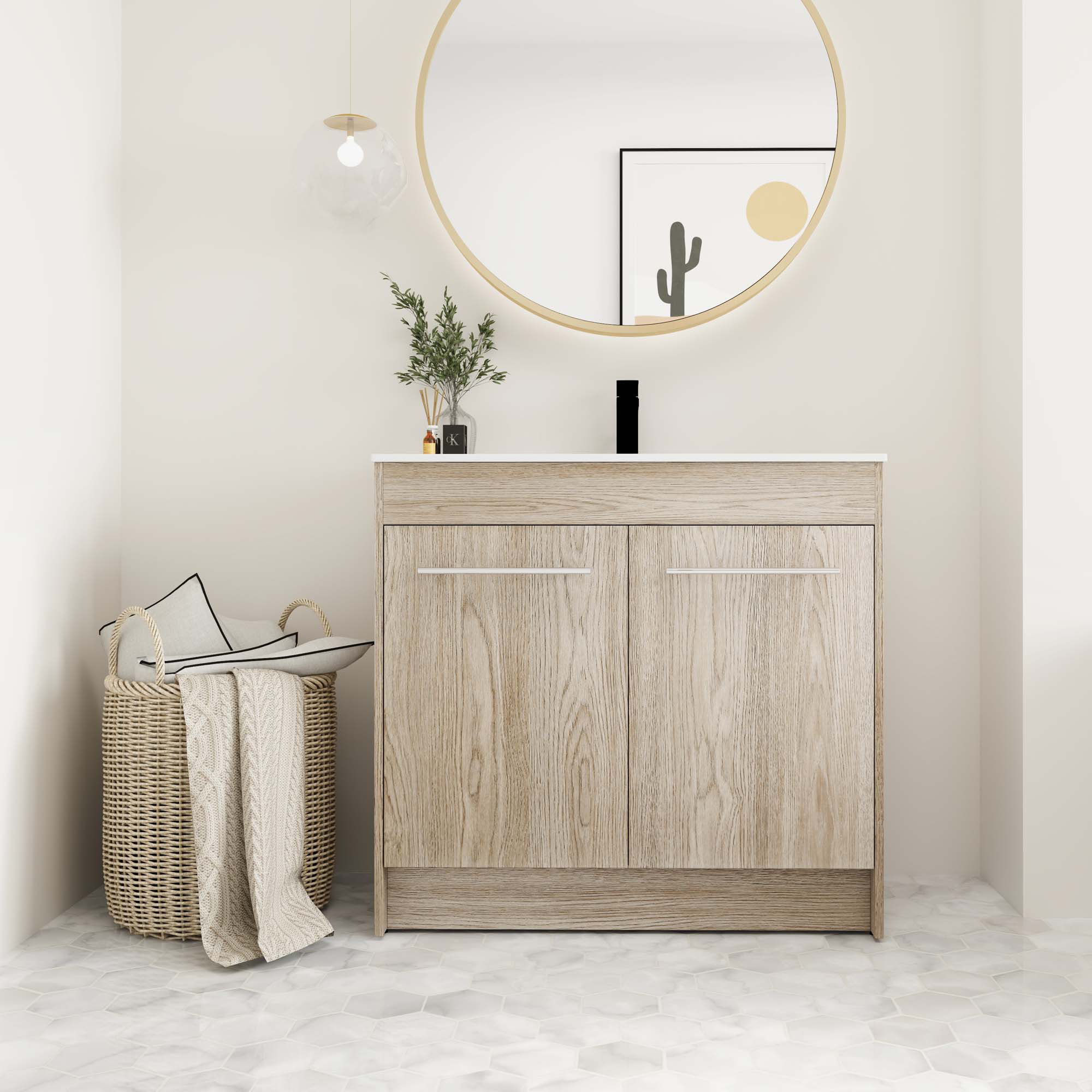 Latitude Run® 35.6'' Single Bathroom Vanity with Gel Top - Wayfair Canada