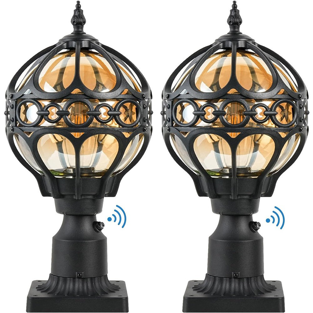 MAXAYA 2 Pack Dusk To Dawn Outdoor Posts Light For Lawn Walkway Fence ...