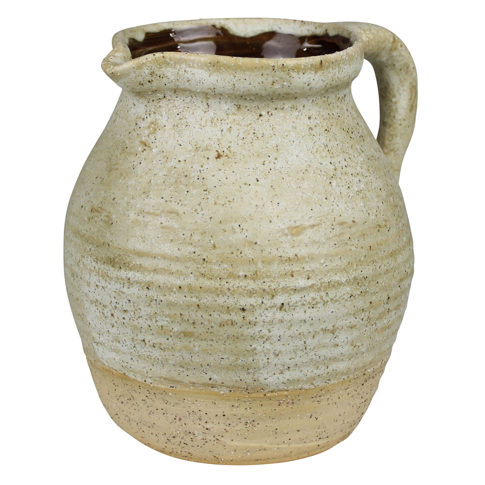 Bungalow Rose Umbria Pitcher, Ceramic, White | Wayfair