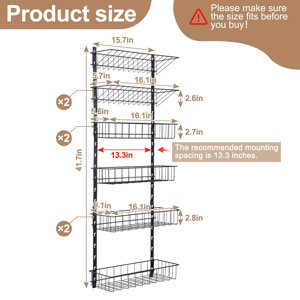Prep & Savour 6-Story Wall Mounted Spice Rack Organizer Hanging Spice ...