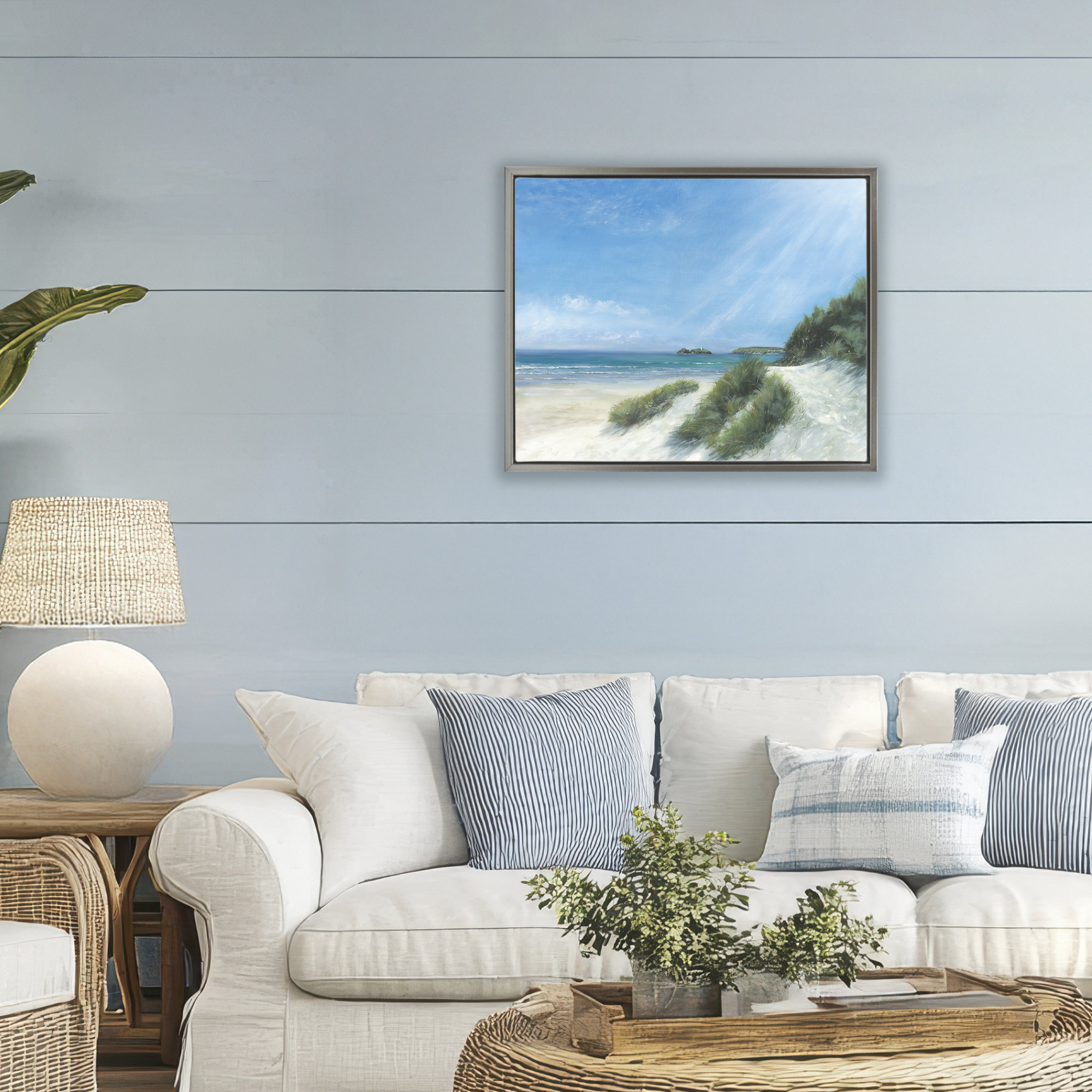 Latitude Run® Beyond Sunlit Sand Dunes Floating Frame, design by Georgie Harrison | Wayfair